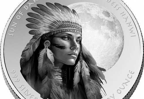Монета серебро"Солнце Тьмы. Индейцы"Нация Сиу