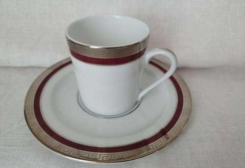 Кофейная чашка с блюдцем фарфор Лимож Франция