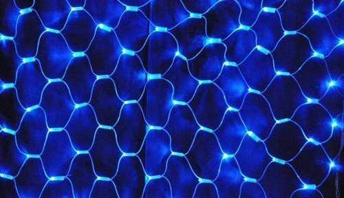 Электрогирлянда светодиодная сетка синяя
