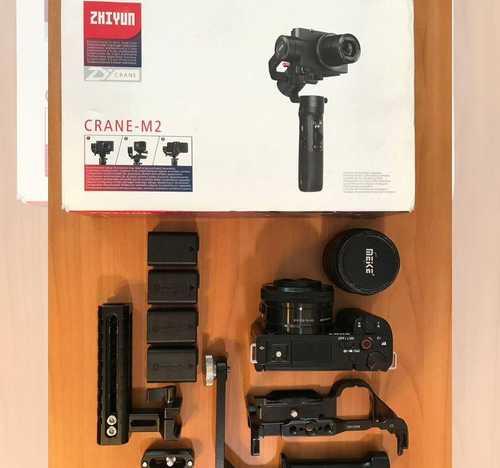 Sony zve10 kit (стаб zhiyun Crane M2, 3 ориг аккум