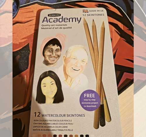 Карандаши Derwent Academy 12 Skintones