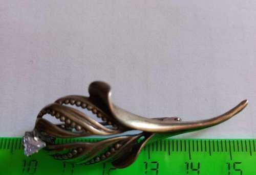 Брошь винтажная серебро