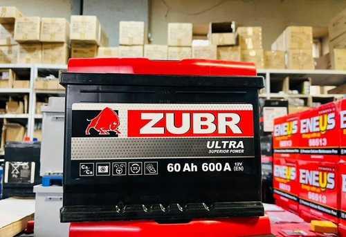 Аккумулятор Zubr Ultra 60ач 600А Гарантия 2 Года