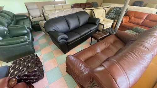 Финский кожаный диван, мягкая мебель