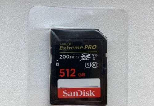 Карта памяти SanDisk sdxc 512GB Extreme Pro