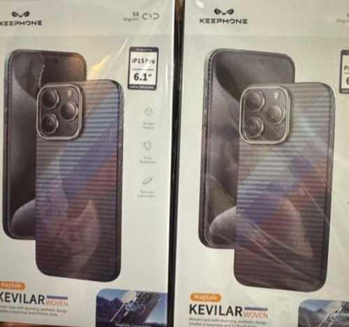 Чехол iPhone 15 Pro с MagSafe Kevlar BMW M series