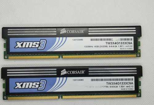 Оперативная память Corsair XMS3 DDR3 4GB (2x2GB)