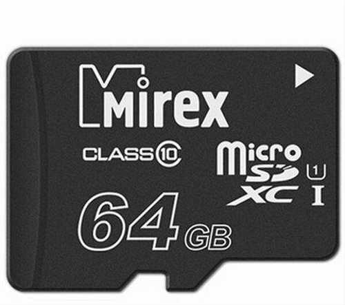 Флеш карта Micro SD Mirex 64 Gb
