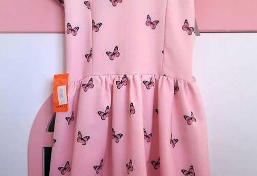 Новое нежное платье р.158 розовое