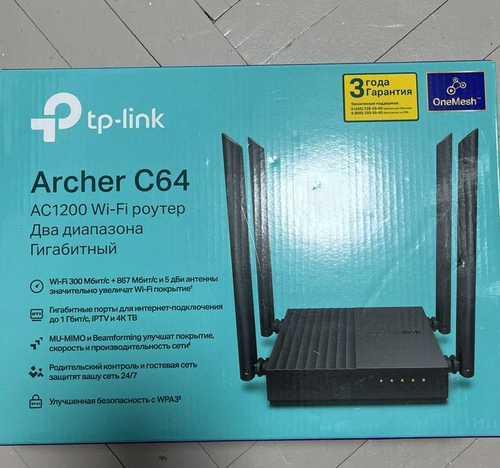 Новый Wifi роутер Tp link Archer c64 1200AC