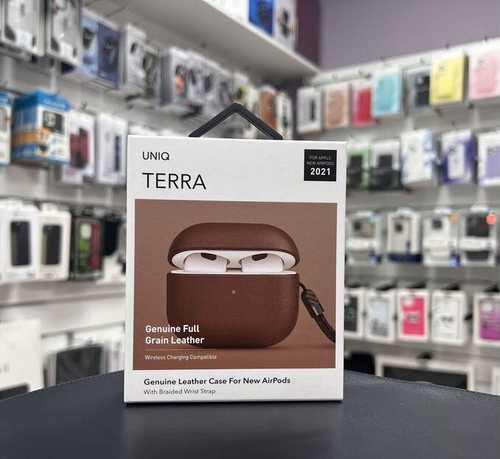 Чехол Uniq Terra Genuine Leather AirPods 3 Brown