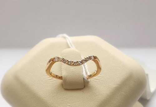 Золотое кольцо 585 пробы фианиты 15,5 размер 1,15