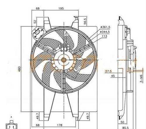 Диффузор радиатора в сборе Ford Fiesta 2001-2008