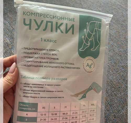 Компрессионные чулки 1 класс новые