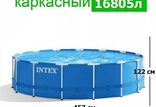 Круглый каркасный бассейн Intex 28242 + фильтр-нас