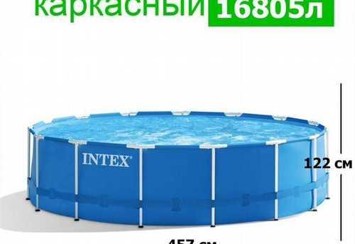 Круглый каркасный бассейн Intex 28242 + фильтр-нас