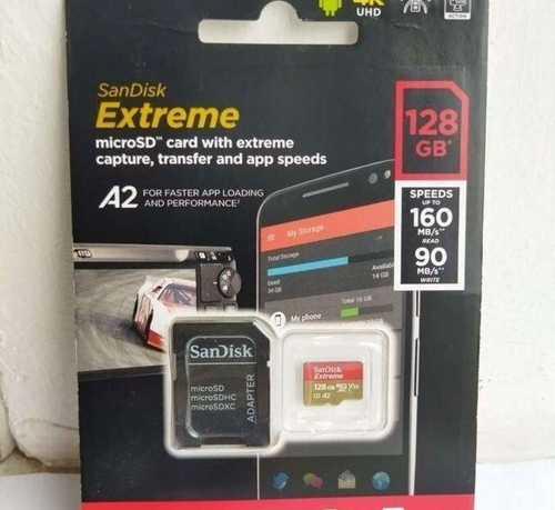 Карта памяти MicroSD SanDisk Extreme 128gb из США