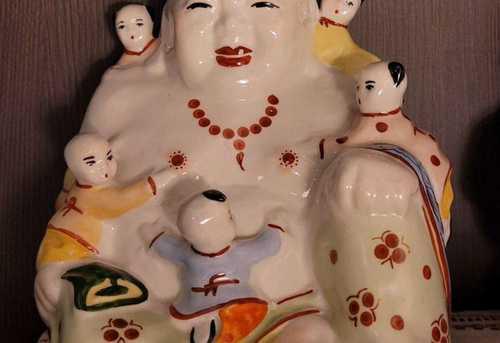 Статуэтка фарфор Хотей с детьми, Будда