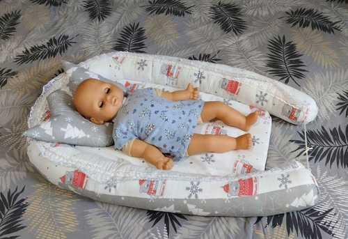 Кокон гнездышко с подушкой для новорождённых