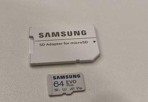 Карта памяти micro sd Samsung Evo plus 64 GB