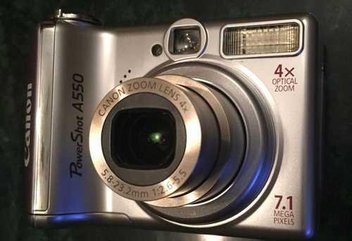 Компактный фотоаппарат Canon PowerShot A550