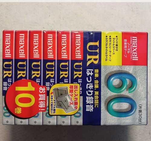 Аудиокассеты maxell UR 60 pack 10