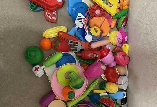 Набор игрушек кухня фрукты на липучках