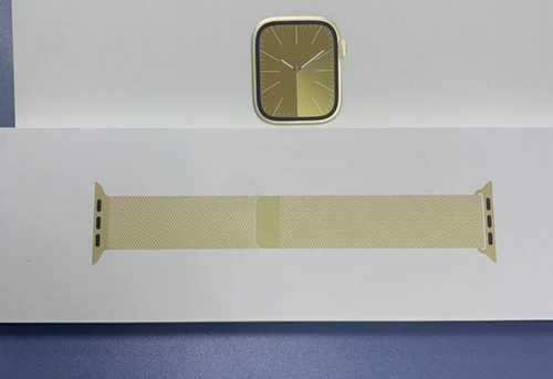 Часы apple watch S9 45 mm Milanese Gold
