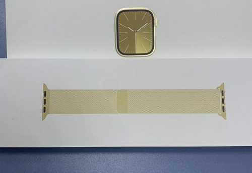 Часы apple watch S9 45 mm Milanese Gold