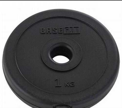 Диск пластиковый basefit BB-203 1 кг, d26 мм