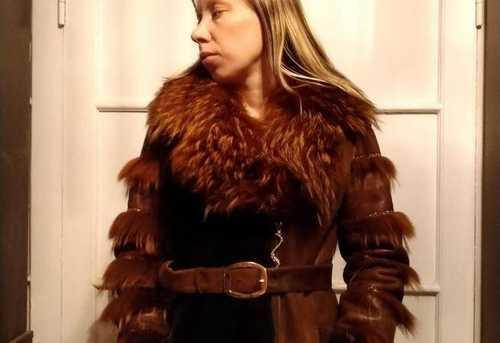 Куртка кожаная женская зимняя 46 48