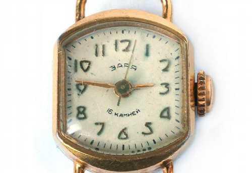 Винтажные часы Заря 1509 позолота Au12,5 СССР