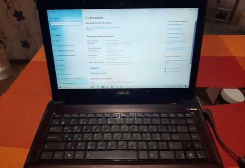 14" ASUS K42J, 320 ГБ, Pentium P6200, RAM 2 ГБ, Radeon HD 6470M 1 ГБ