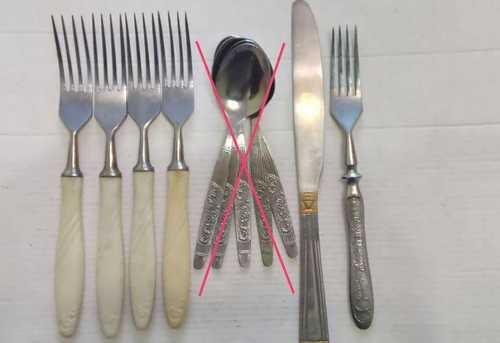 Вилки столовые, чайные ложки и нож (11 предметов)