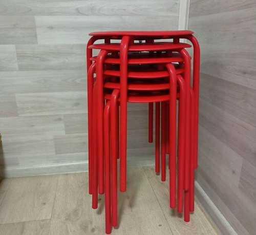 Табуретки IKEA Мариус Marius комплект 6 шт красные
