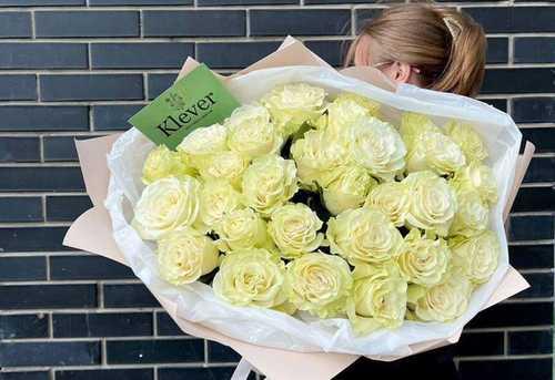 Белые розы с доставкой, букет роз, цветы