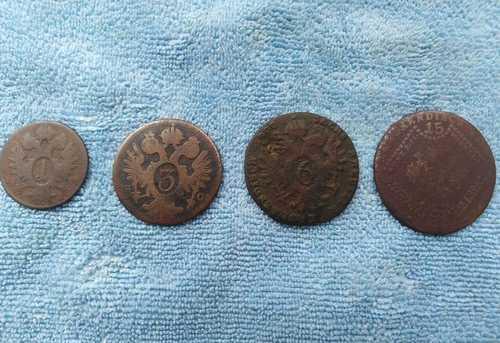 Монеты Австрийская им-рия1800-1807,15,6,3,1крейцер