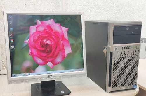 Сервер HP ProLiant ML310e Gen8 + ЖК монитор
