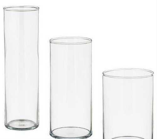 Набор ваз из стекла цилиндр икеа