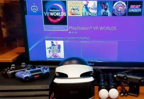 Sony PlayStation 4 + VR шлем в полном комплекте