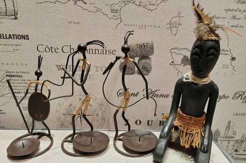 Африканские экозические подсвечники статуэтки