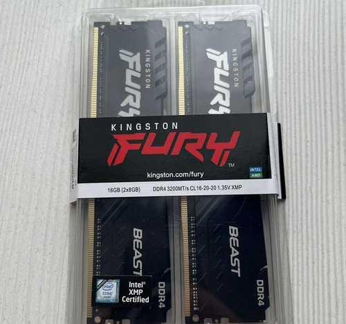 Оперативная память kingston fury 16gb ddr4