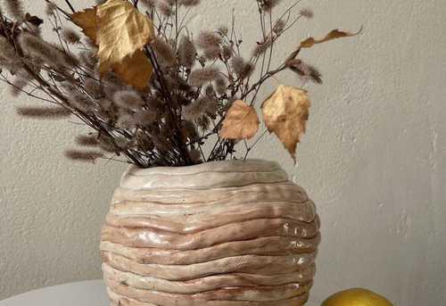 Горшок (ваза) глиняный ручной работы