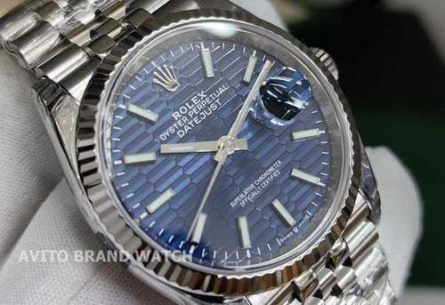 Часы Rolex Datejust 36 White Rolesor синий цифербл