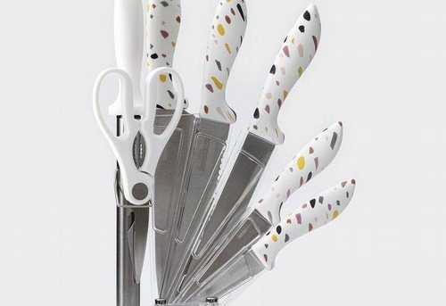 Набор ножей кухонных на подставке Доляна Sparkle