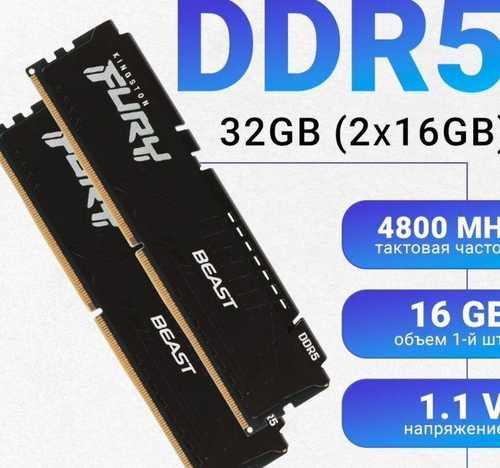 Оперативная память Kingston fury Beast DDR5