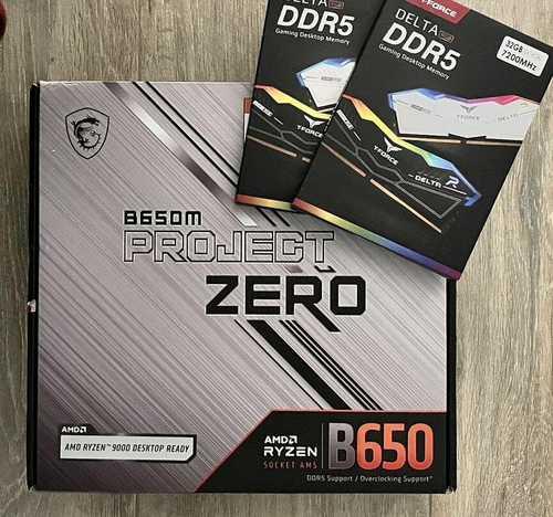 Комплект Msi b650m project zero R5 8600g 32gb 7200