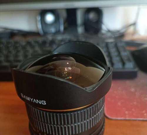 Объектив samyang 8mm 3.5 fish eye canon