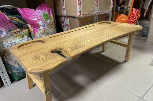 Поднос-столик из натурального дерева