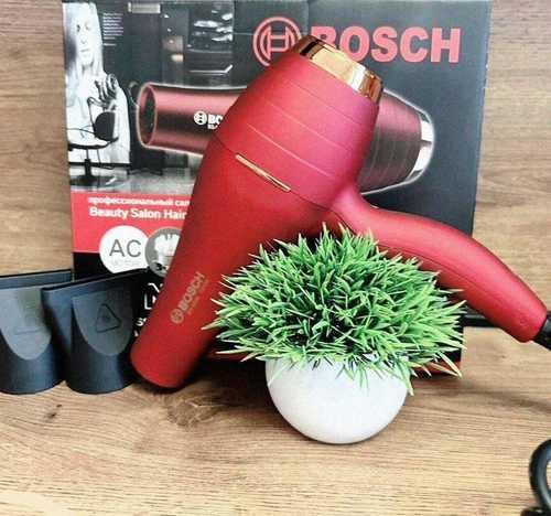 Новый фен для укладки волос Bosch красный (Арт.51616)
